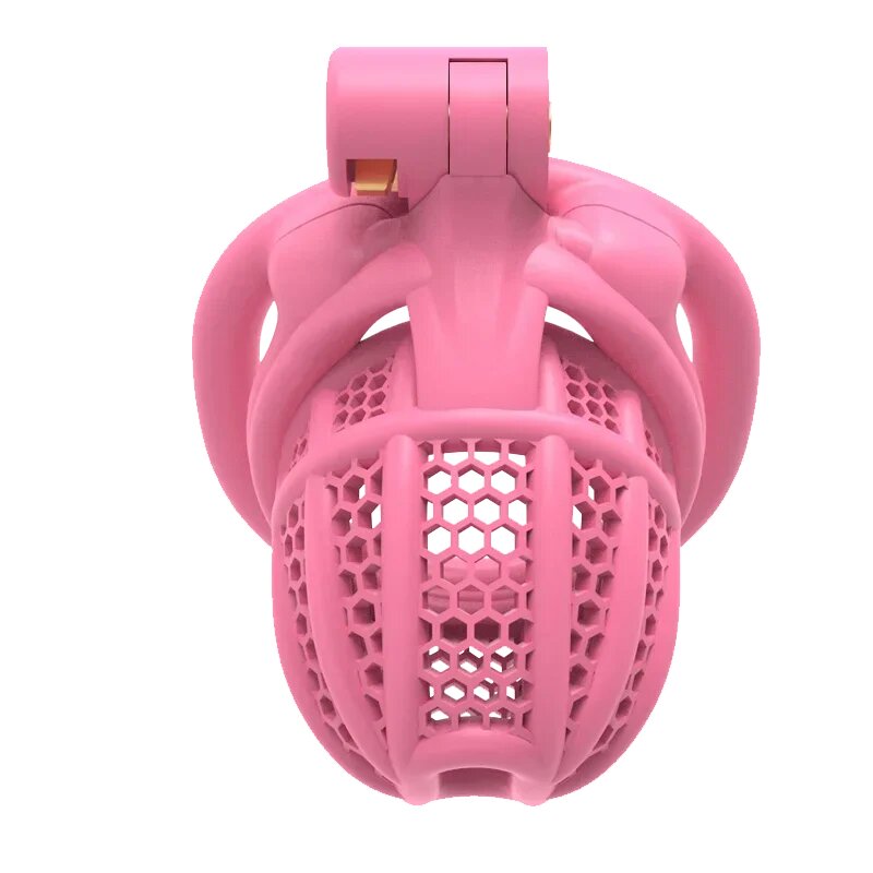 Клетка для пениса 2025 Мужская клетка целомудрия с 4 кольцами для члена Набор with Flat Rings, Pink