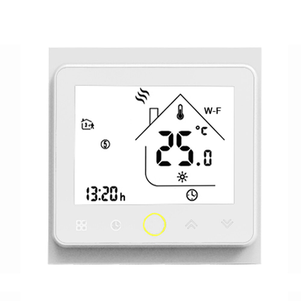Wi-Fi Smart Thermostat Temperature Controller APP Control 5A Compatible with Alexa / Home Water / Gas Boiler Thermostats for Home -- White