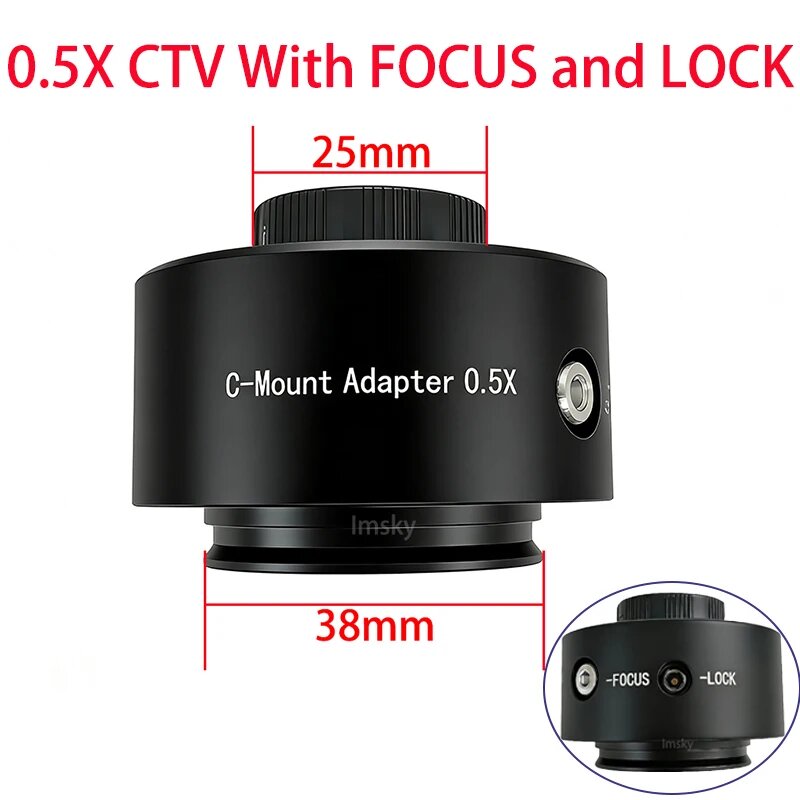CTV адаптер C-Mount 0.5X Imsky с фокусом и фиксацией