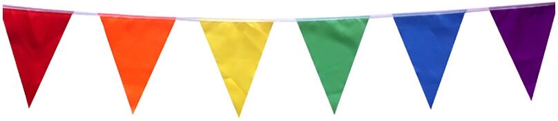Патибум Флажковая лента разноцветная для декора праздников и мероприятий элемент декора