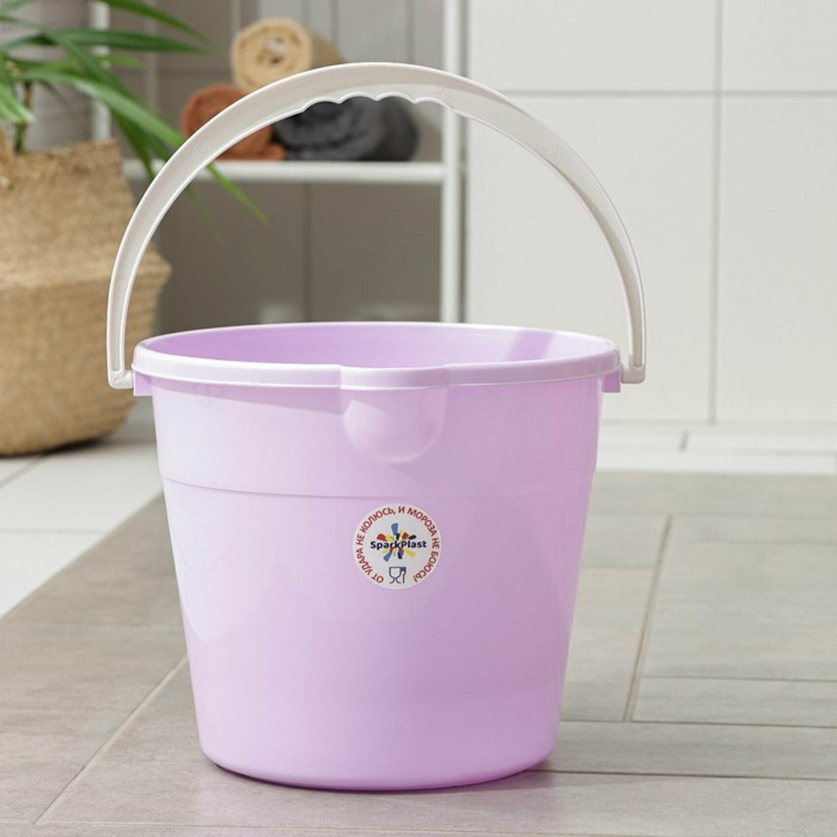Ведро пищевое хозяйственное 10 литров Spark Plast, ведро ударопрочное, морозостойкое Истра Пласт