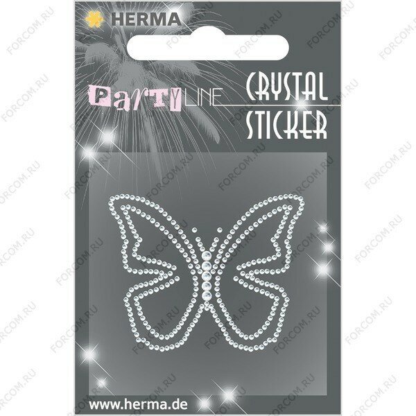 HERMA 15379 наклейки CRYSTAL с декоративной вставкой из пластиковой стразы - бабочка