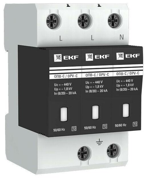 Ограничитель перенапряжения имп. ОПВ-C/3P 20кА 400В opv-c3 EKF OPV-C3 (1 шт.)