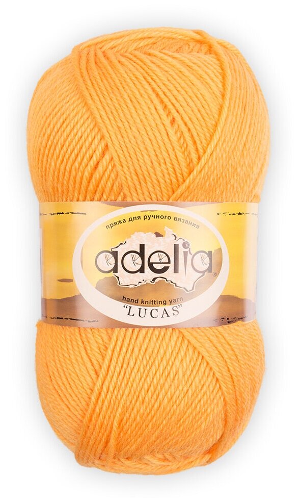 Пряжа ADELIA "LUCAS" 70% шерсть, 30% акрил 100 г 218 м №03 яр. желтый