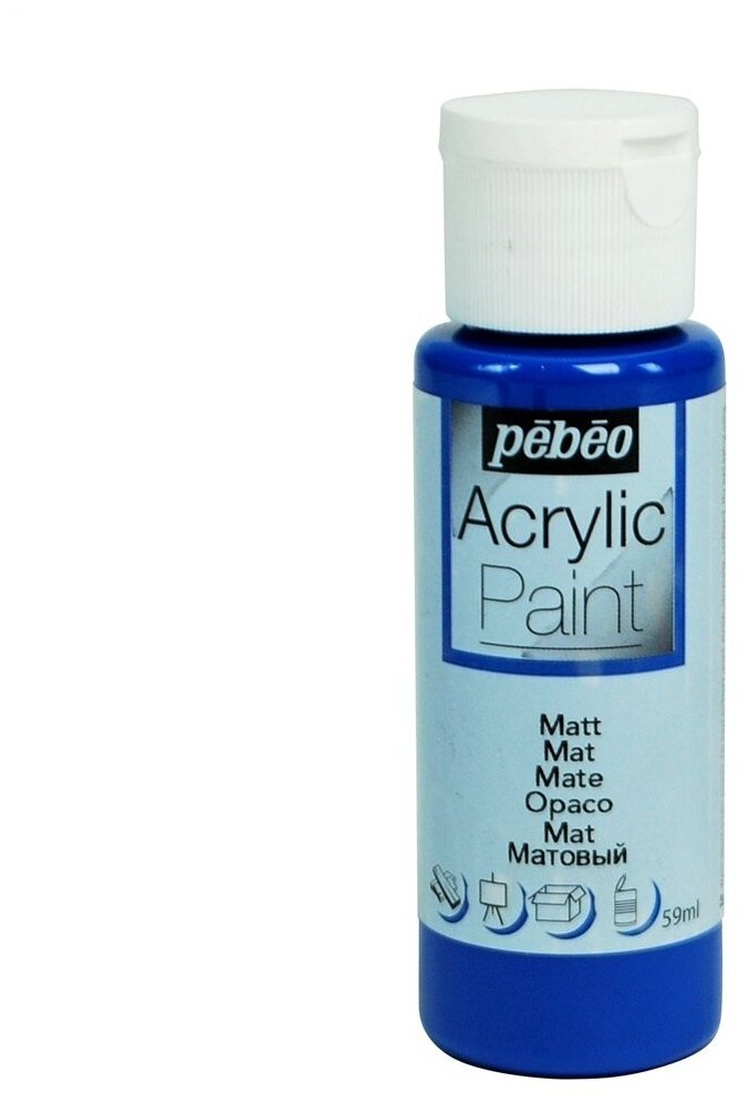 Краски акриловые PEBEO Acrylic Paint декоративная матовая 59 мл 097833 синий королевский