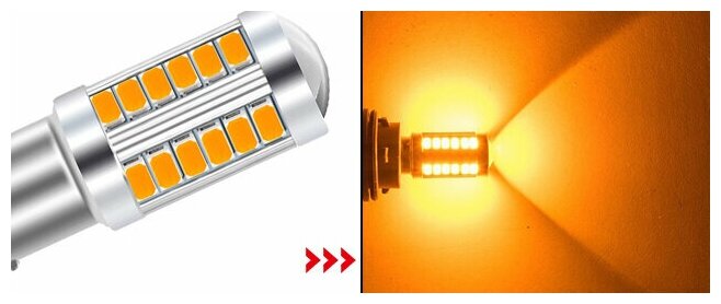 Энергоэффективные светодиодные фары-лампы 12V с цоколем 1157 BAY15D для габаритных огней, стоп-сигнала, указателя поворота, доп. света, 2шт, Mel-MF05
