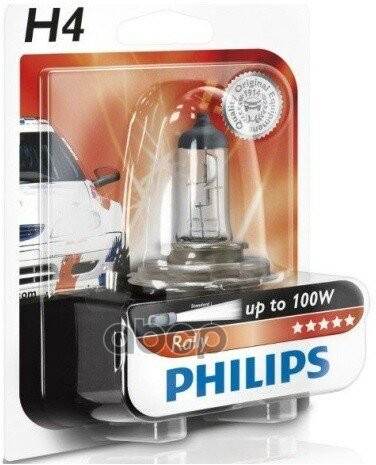 Лампа 12V H4 100/90W P43t-38 блистер (1шт.) Rally PHILIPS Philips арт. 12569RAB1