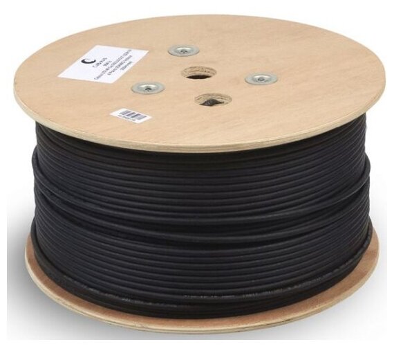 Кабель витая пара экранированная Cabeus STP-4P-Cat.6a-SOLID-OUT-LSZH-UV STP (U/FTP), категория 6a (10GBE), 4 пары, (23 AWG), одножильный (solid)