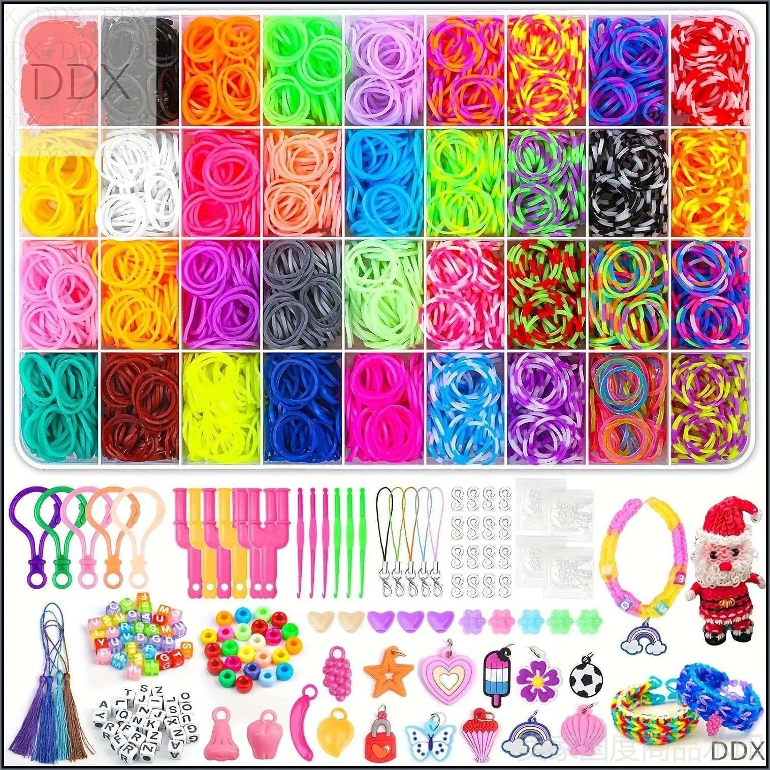 2900 шт. Коробка 32 цвета Набор для изготовления браслетов из резинок DIY Loom bands - Прочный набор Инструменты для