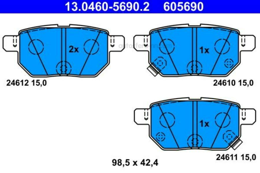 Колодки тормозные дисковые Ate арт. 13.0460-5690.2