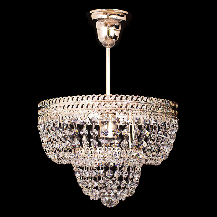 Люстра Гусь-Хрустальный Венеция №6 подвес, 1лампа, хрусталь, Е27, 60 Вт, кол-во ламп: 1шт, цвет арматуры: золотой