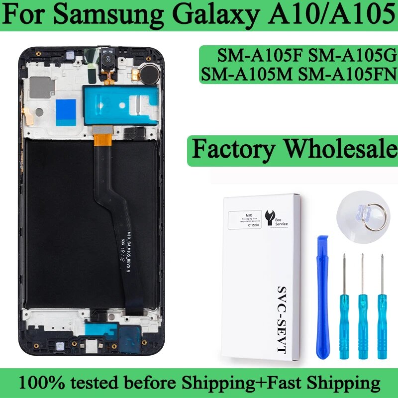 SM-A105F A105M Премиальный ЖК-дисплей для Samsung Galaxy A10, дигитайзер сенсорного экрана в сборе для Galaxy A105, ЖК-дисплей с рамкой