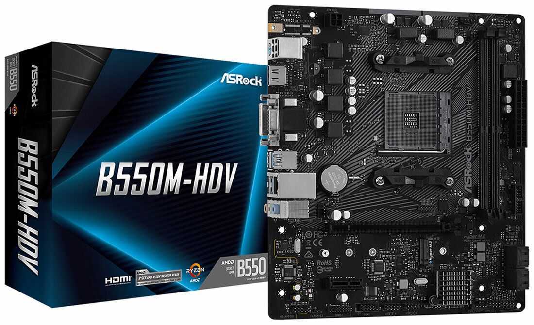 Материнская плата Asrock B550M-HDV (AM4, mATX)