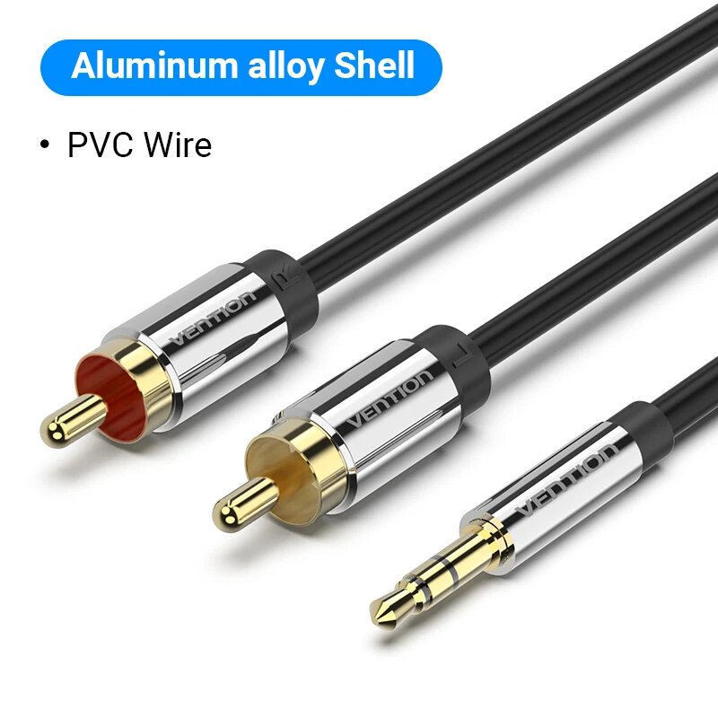 Vention аудио кабель RCA Jack 3,5 Y splitter HiFi стерео Alloy Shell, 1.5m
