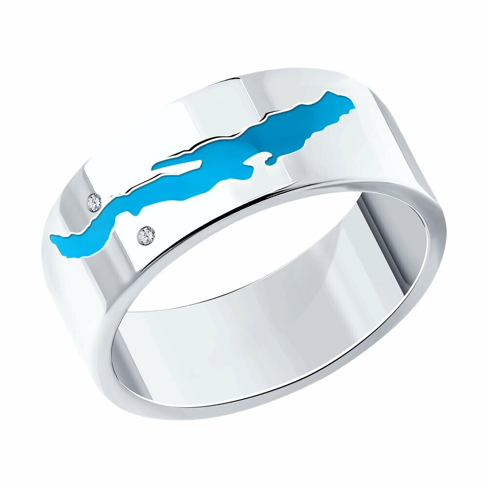 Кольцо, серебро, 925 проба, родирование