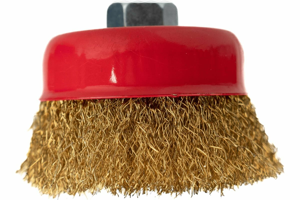 SAMGRUPP 16209 Щетка-чашка латунная по металлу 75 мм М14 для УШМ для резки металла