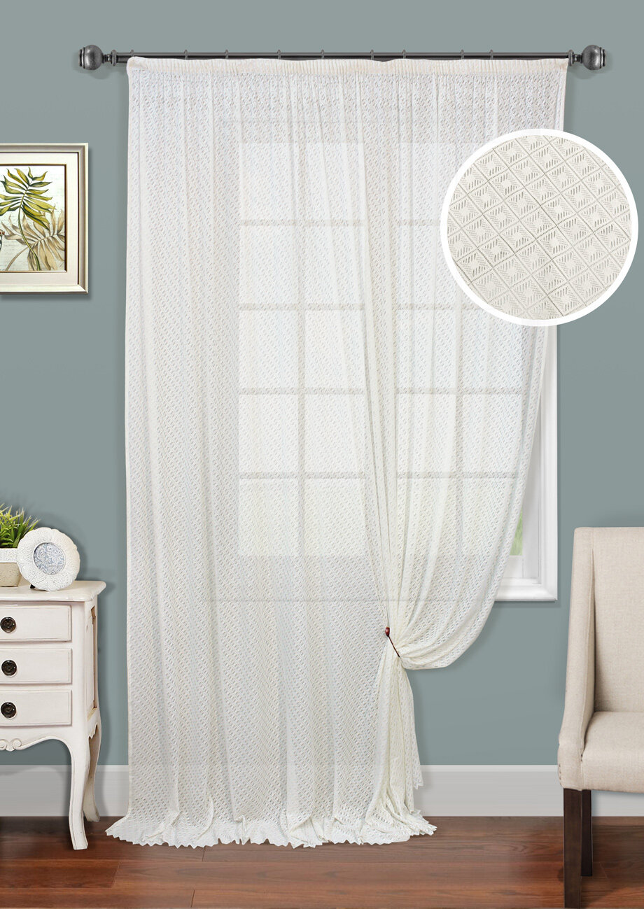 Штора на тесьме Lis-SH 300х275 см, вуаль, бежевый, Kauffort