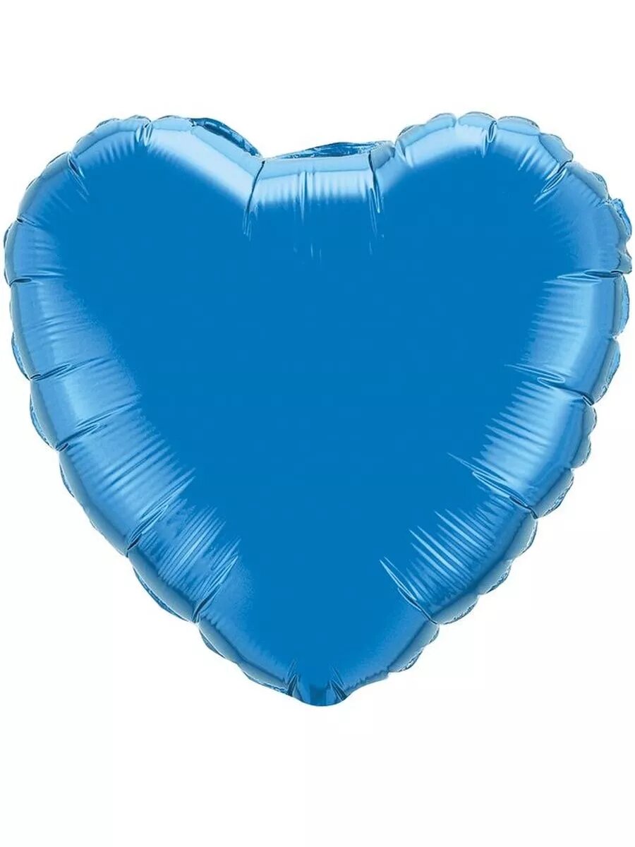 Сердце Синий / Blue, фольгированный шар (18"/46 см ) 1 шт. / FLEX METAL, Испания