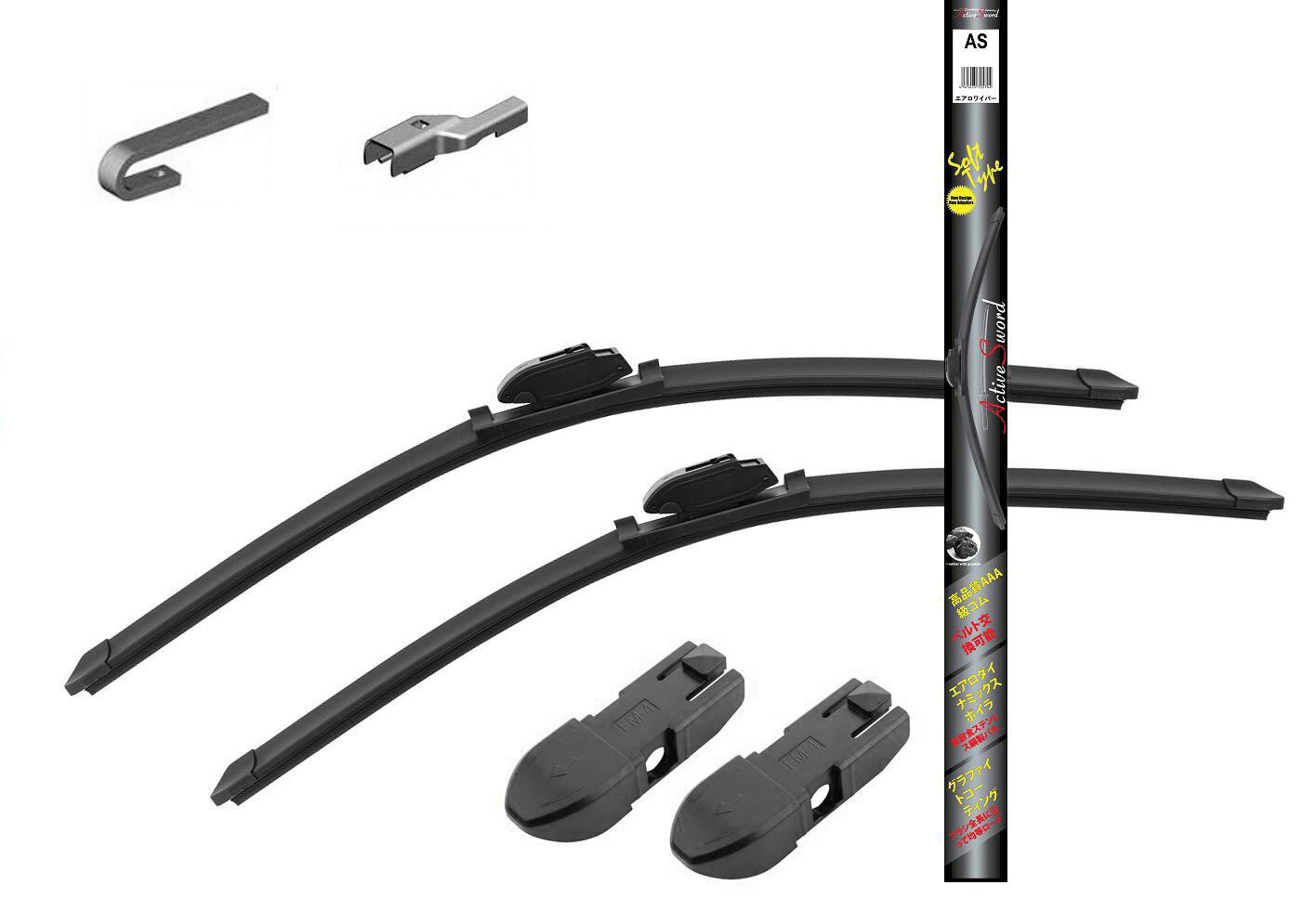 Комплект бескаркасных дворников Maruenu Flex Active Sword с графитом 600мм+450мм, для: Changan CS55PLUS 1 поколение рестайлинг (2021-)
