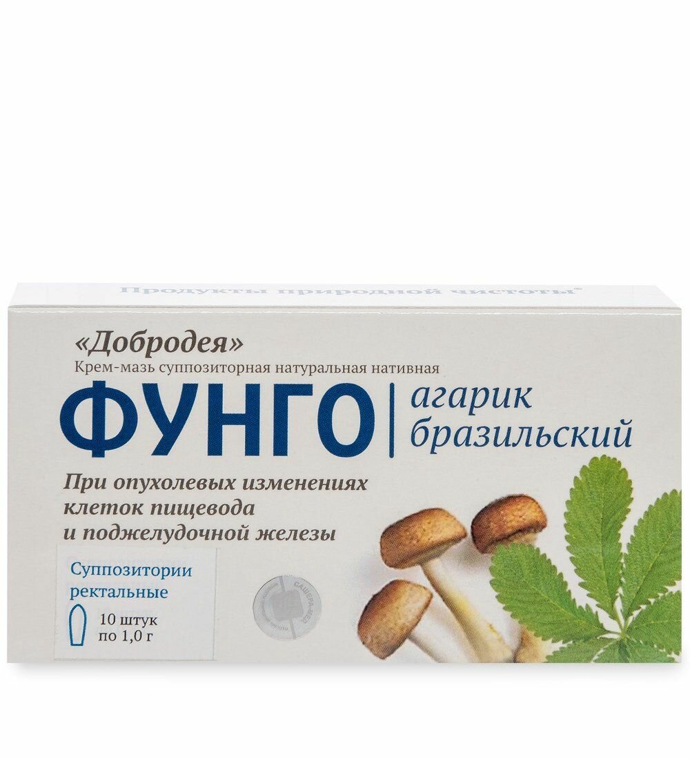 'Добродея' Фунго Агарик бразильский - Крем-мазь натуральная нативная (в суппозиториях)