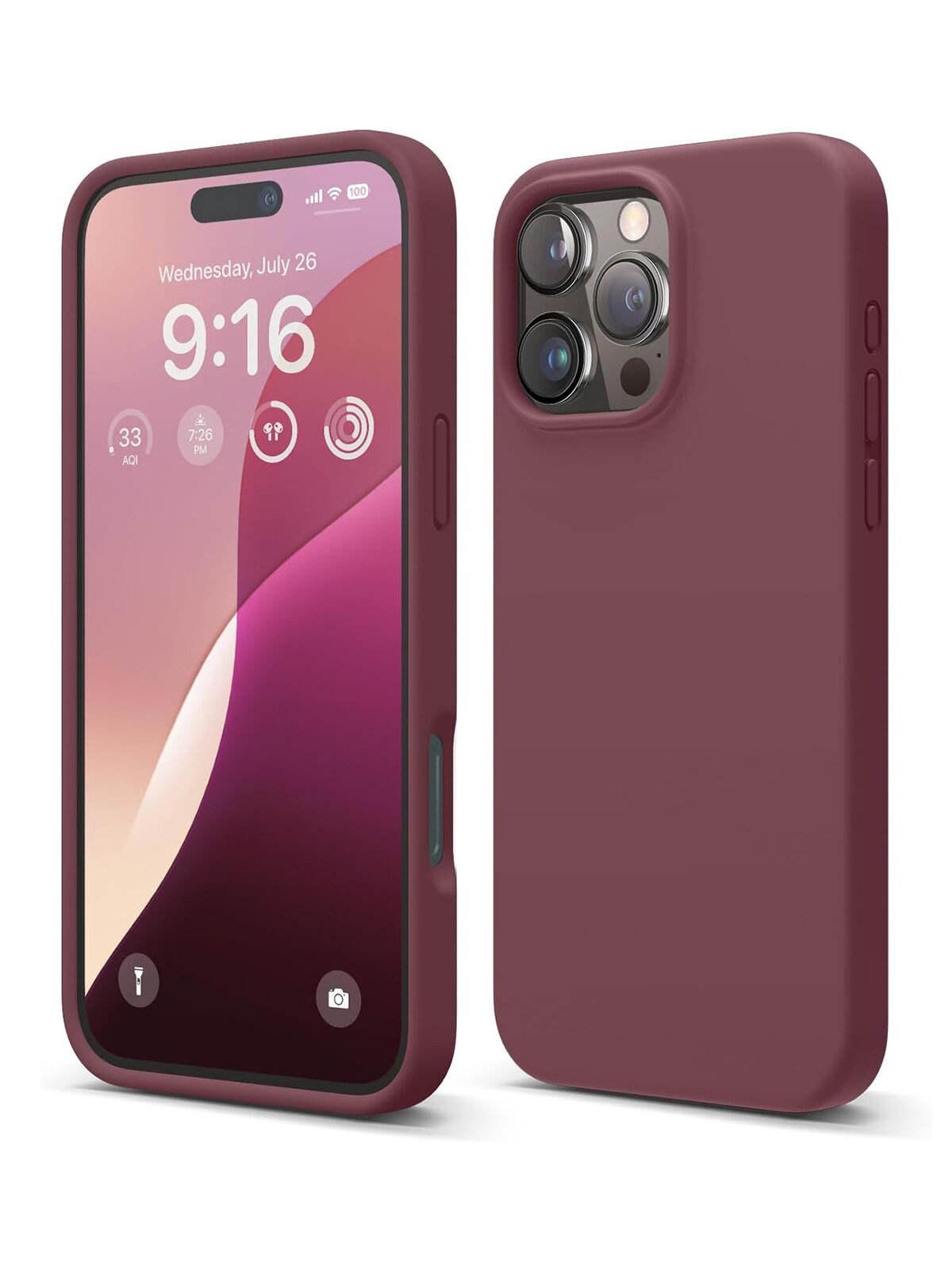 Elago для iPhone 16 Pro чехол Soft silicone (Liquid) Burgundy