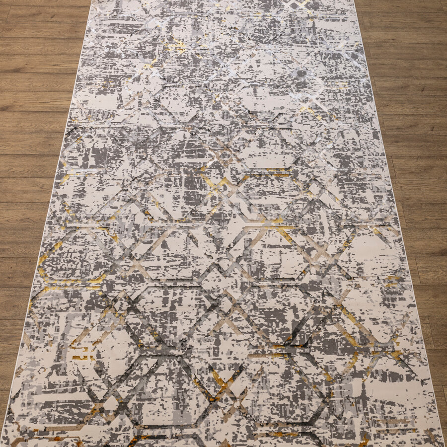 Ковер, Прямой, Бежевый, Серый, Золотисто-жёлтый, Современный, на пол, в гостиную, спальню, в ассортименте (120 см. на 180 см.)