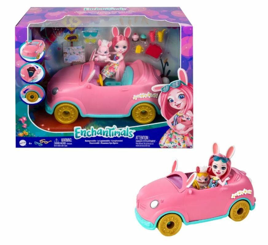Набор игровой Enchantimals Автомобиль Бри Кроли с куклой и аксессуарами HCF85
