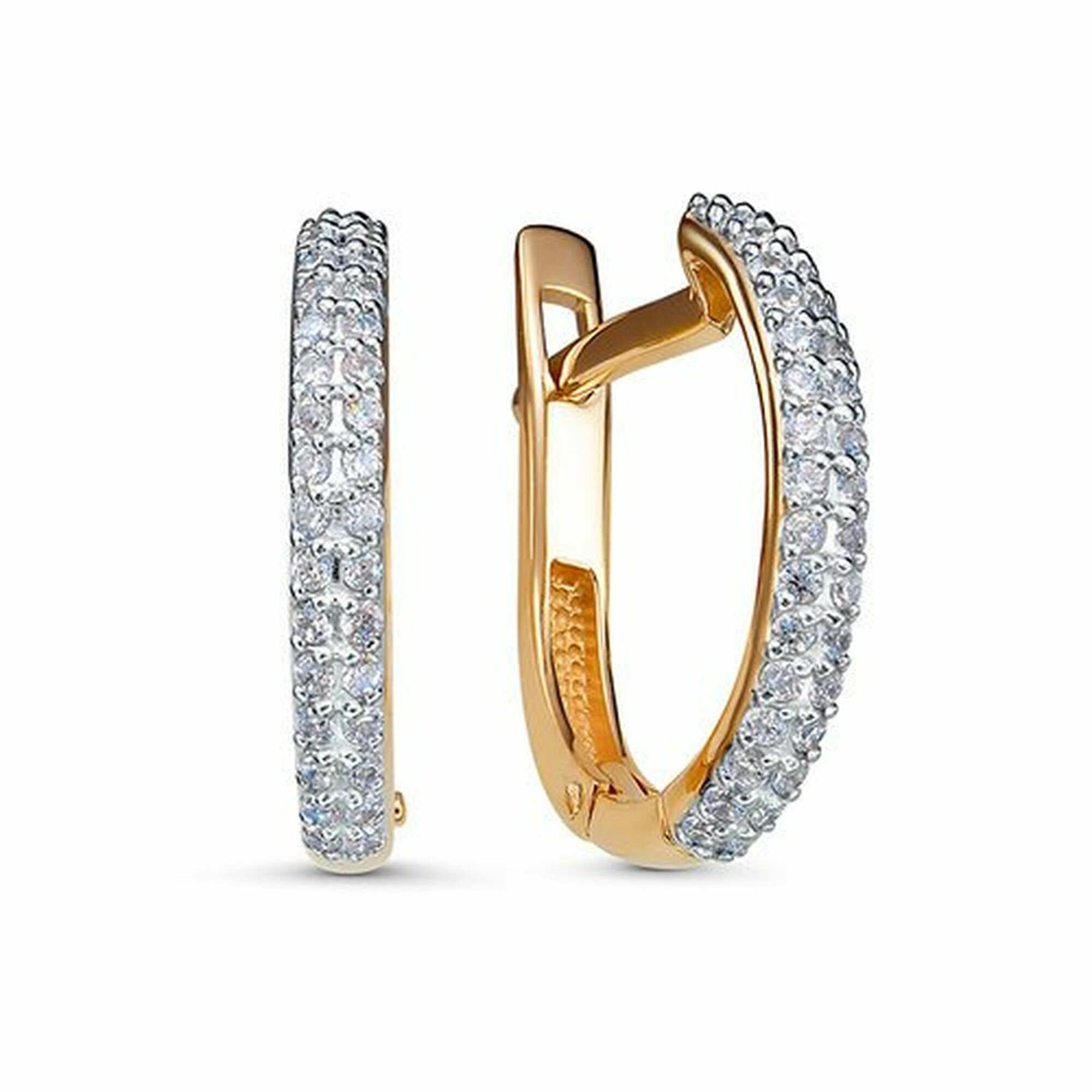 Серьги, красное золото, 585 проба, бриллиант