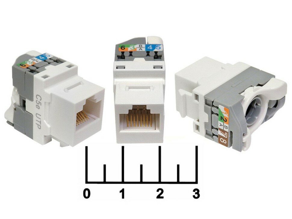 Разъем компьютерный гнездо 8P8C (RJ-45) вставка 5-категории RH-RJ45U5E/180WB