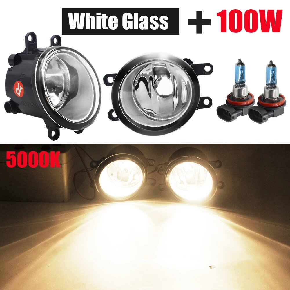 2 X Галогенные Противотуманные фары для переднего бампера автомобиля, противотуманные фары 12 В для Toyota Highlander 4runner Yaris Urban Cruiser Matrix Solara RAV4 Avalon 100W White