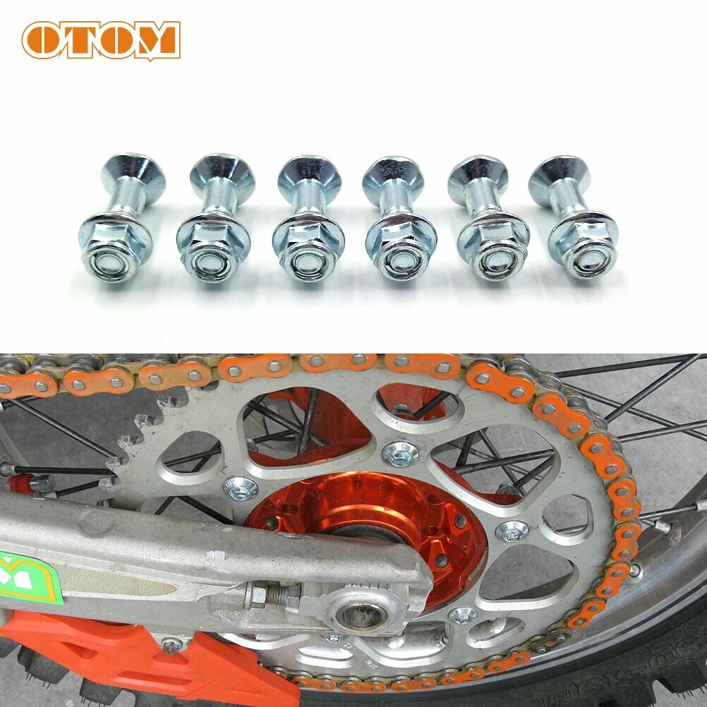 Набор болтов и гаек для мотоцикла OTOM M8x1.25, звездочка, японская цепная пластина для внедорожника, винты для колес, для YAMAHA, SUZUKI, HONDA, KAWASAKI