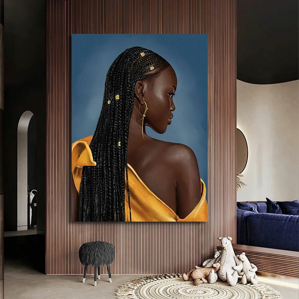 Картина африканская женщина, красивая негритянка, 40х60 см.