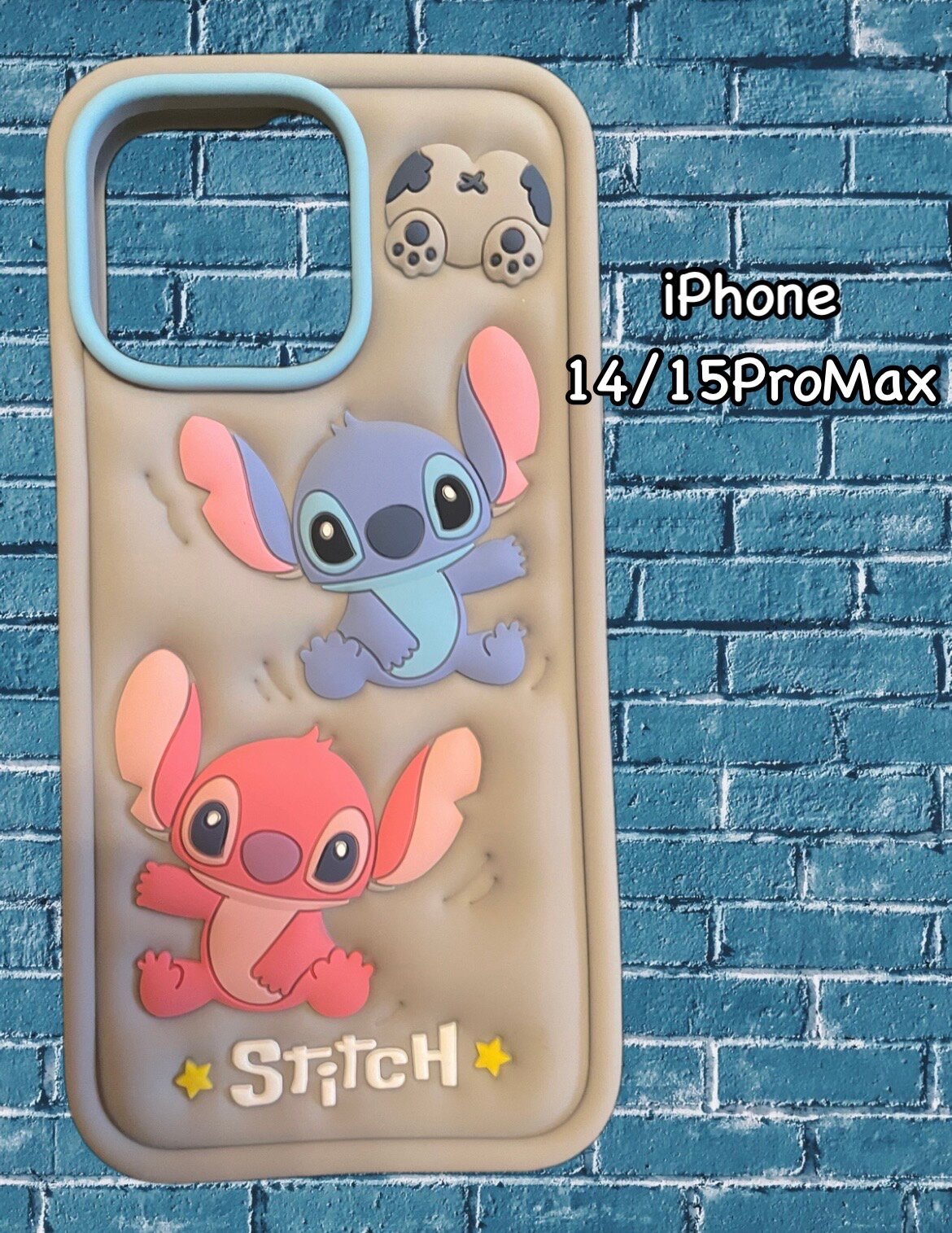 Чехол на Айфон 14 / 15 Про Макс Серый силиконовый со стичами Stitch