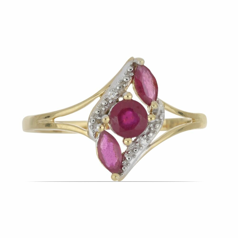 Кольцо дорожка, серебро, 925 проба, топаз, рубин