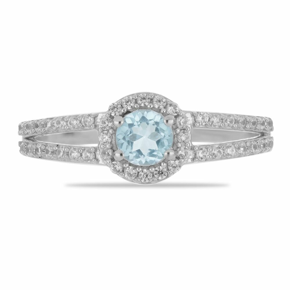 Кольцо, серебро, 925 проба, родирование, циркон, топаз