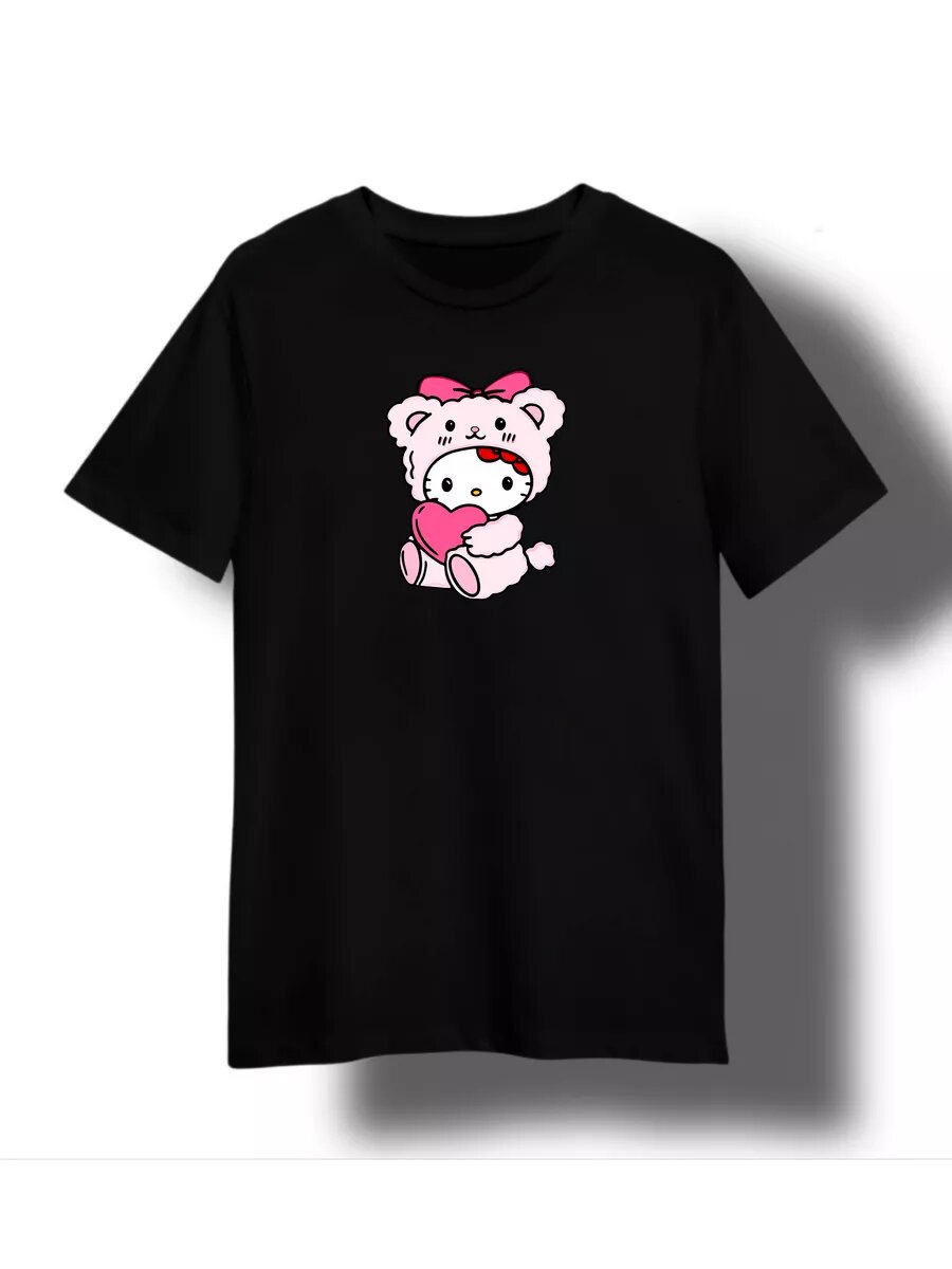 Футболка hello kitty с сердечком