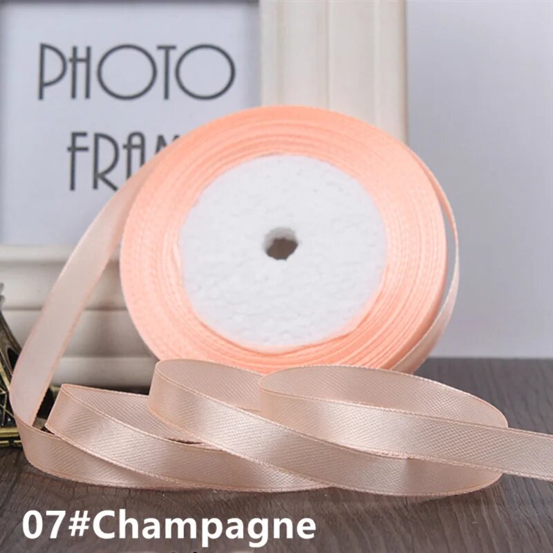 Атласные ленты WHxmsh 25 ярдов Оранжевый, champagne, 10mm