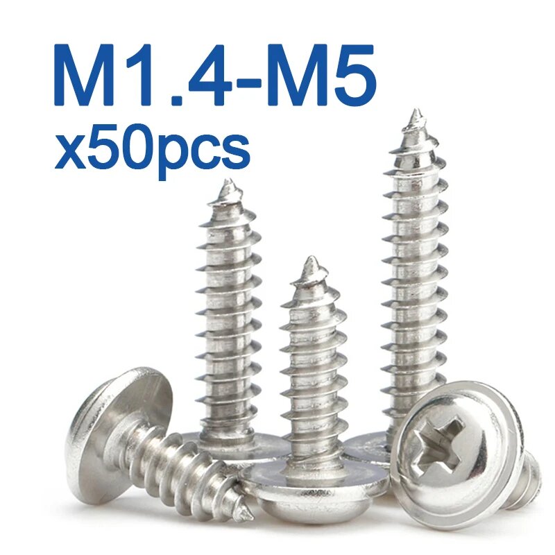 Саморезы из нержавеющей стали AZKD M1.4-M5 50 шт. M2, 12mm x50pcs