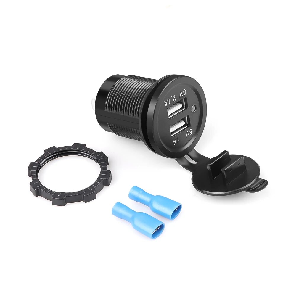Мини-автомобильное зарядное устройство с двумя USB-портами, 12 В, 3,1 А, быстрая зарядка, 2-портовое USB-зарядное устройство для телефона, автомобильный USB-разъем, адаптер, автомобильный аксессуар without cable