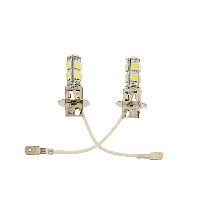 Автолампа светодиодная H3, 12 В, 9 SMD-5050, свет белый, набор 2 шт
