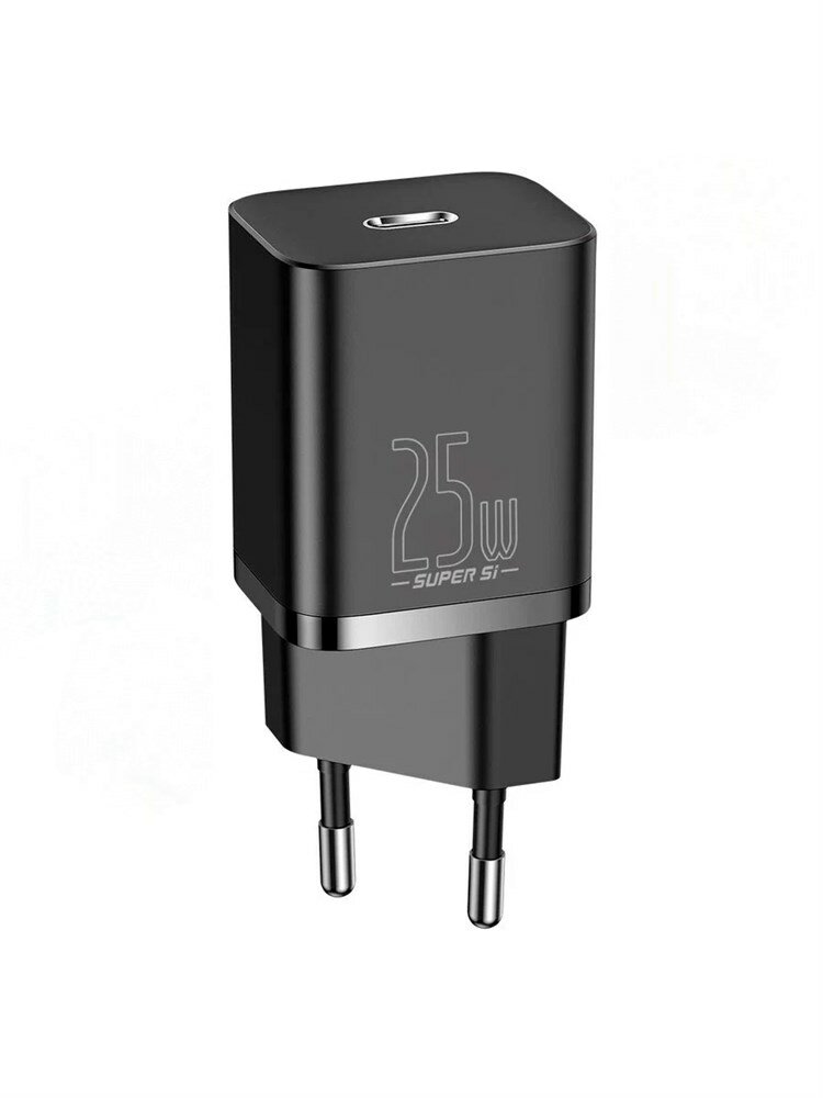 Baseus Сетевое зарядное устройство с проводом C+C Baseus Super SI Quick Charger Sets 1C 25W EU CCCJG25CE (TZCCSUP-L01) черный