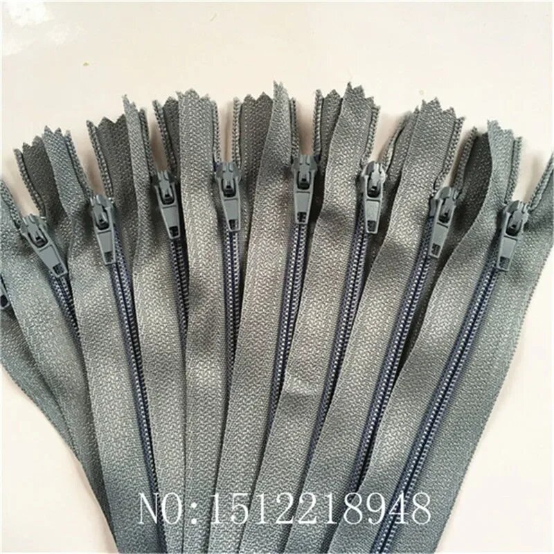 Молнии нейлоновые WKXFJJWZC 10 шт, 20 цветов, 7.5-60 см Серый, gray, 15cm