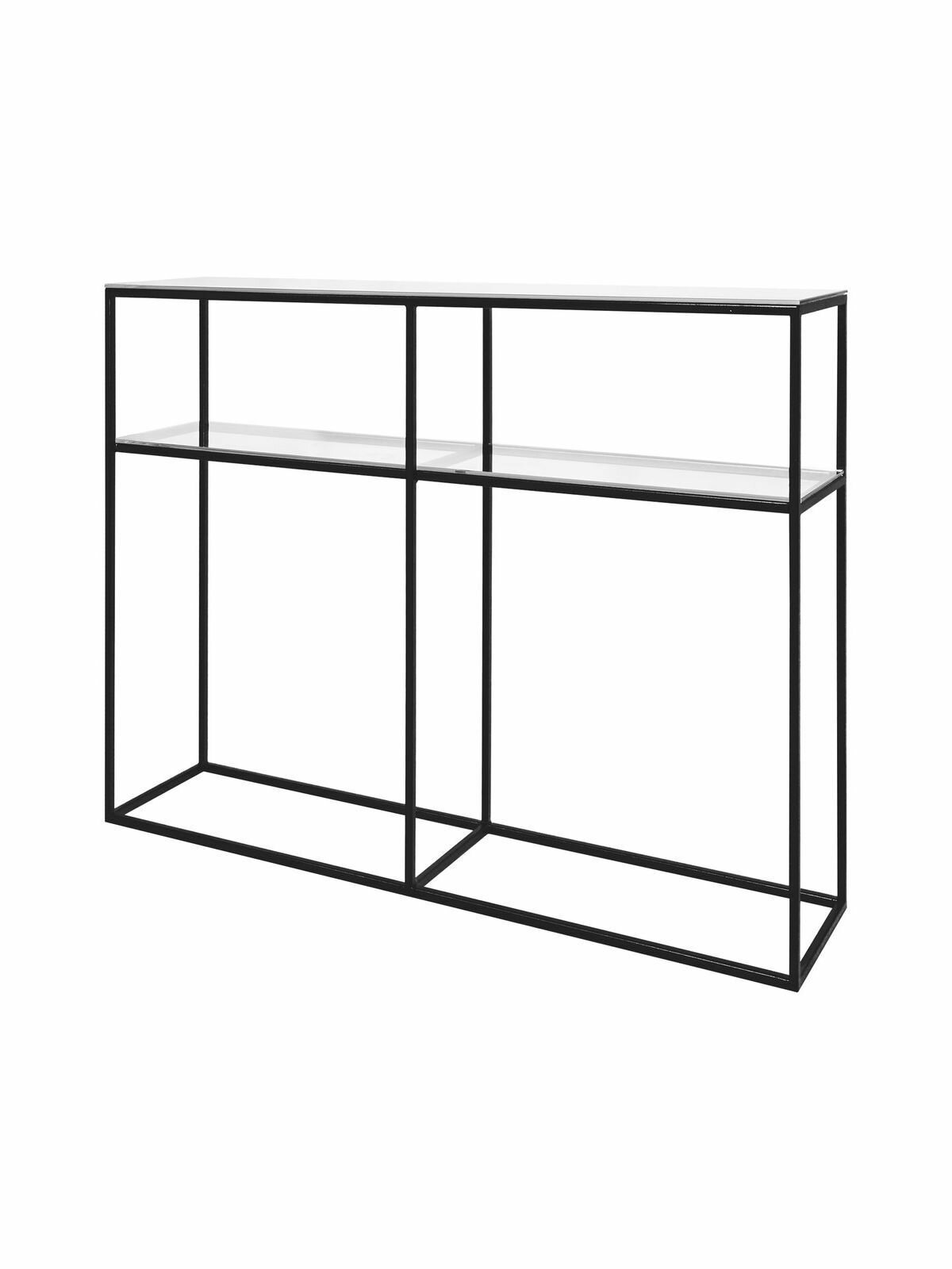 Консольный столик CARLSBAD, туалетный столик 990х875х280мм (черный/прозрачное)