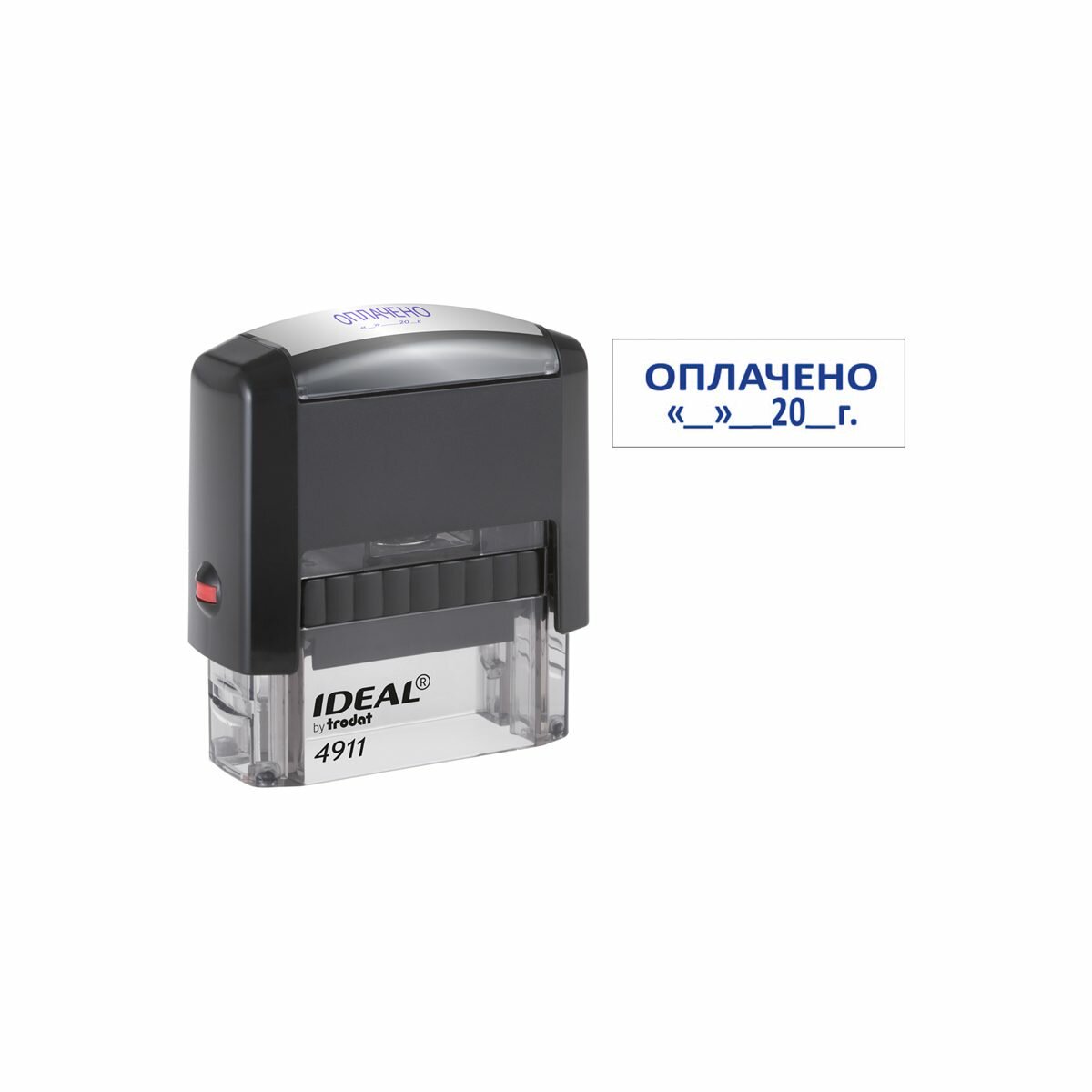 Штамп стандартный Trodat Ideal 4911/DB (38х14мм, со словом "оплачено, дата") (4911/DB/L3.13 IDEAL)