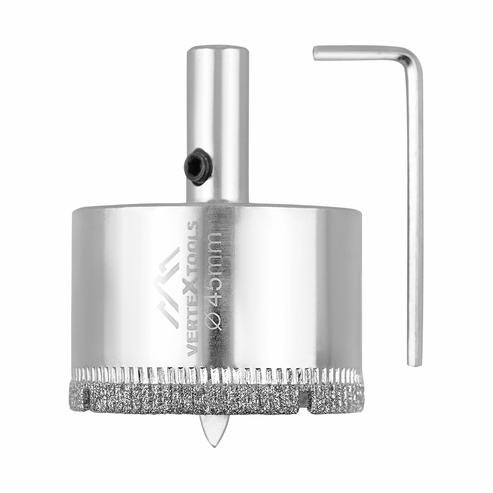 Коронка по стеклу и керамике 45X55 VertexTools с центрирующим сверлом, CRv