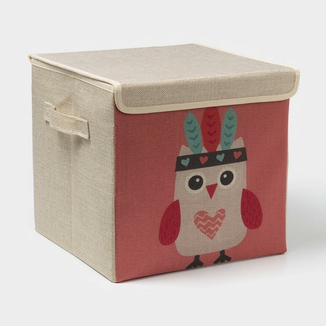 Короб для хранения с крышкой 29х29х28,5 см "Совушка-индеец" 3692712