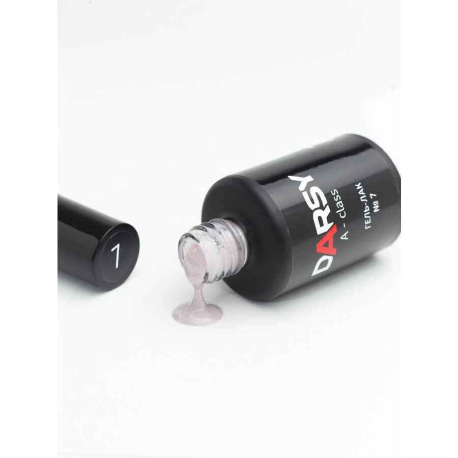 DARSY, Гель-лак № 7 розовый с шиммером, 8 мл