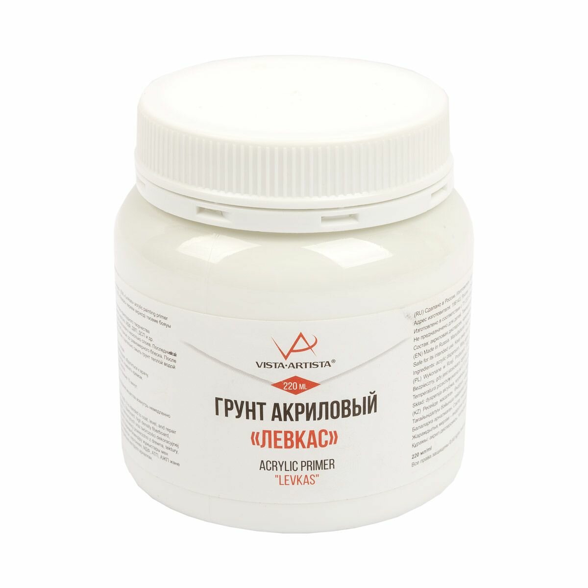 VISTA-ARTISTA грунт акриловый Левкас для художественно-оформительских работ, 220 мл VAPL-220