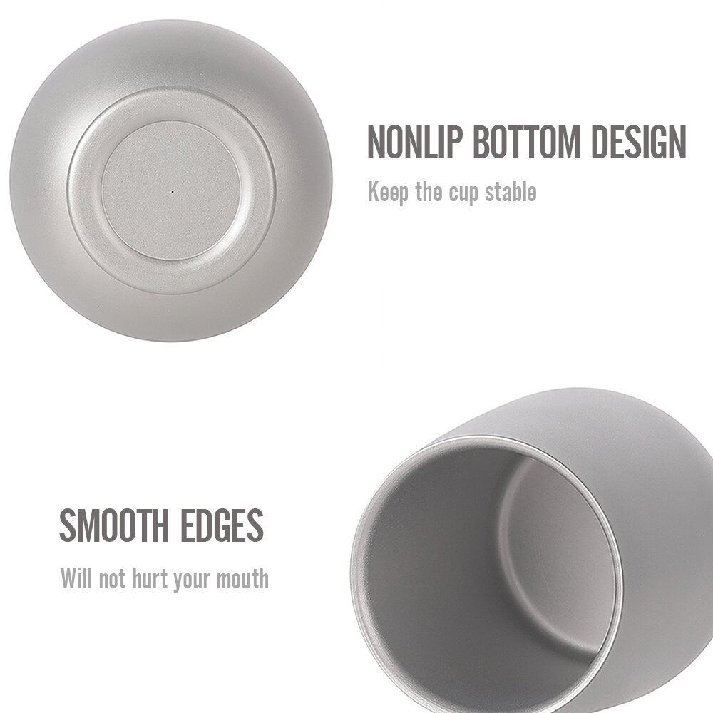 Титановый стакан 255 мл с двойными стенками Lixada