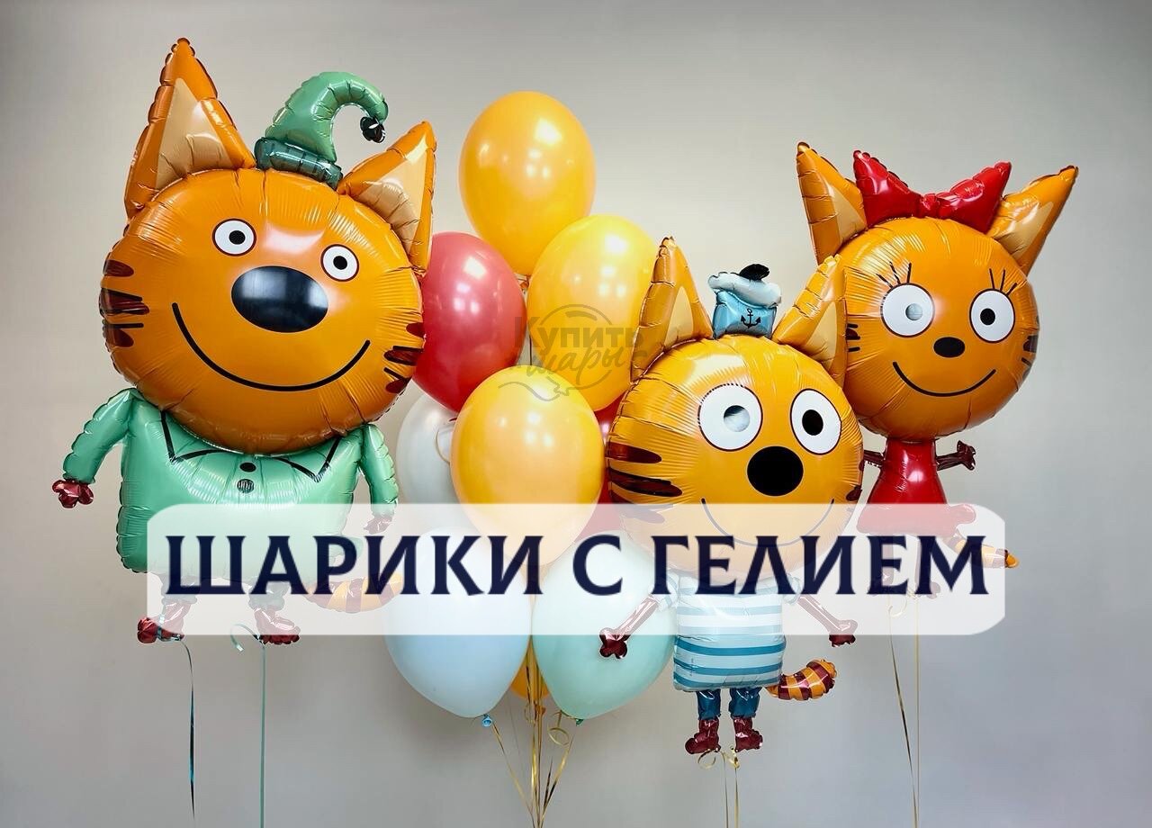 Воздушные шары с гелием, шарики воздушные "Три кота" №2748
